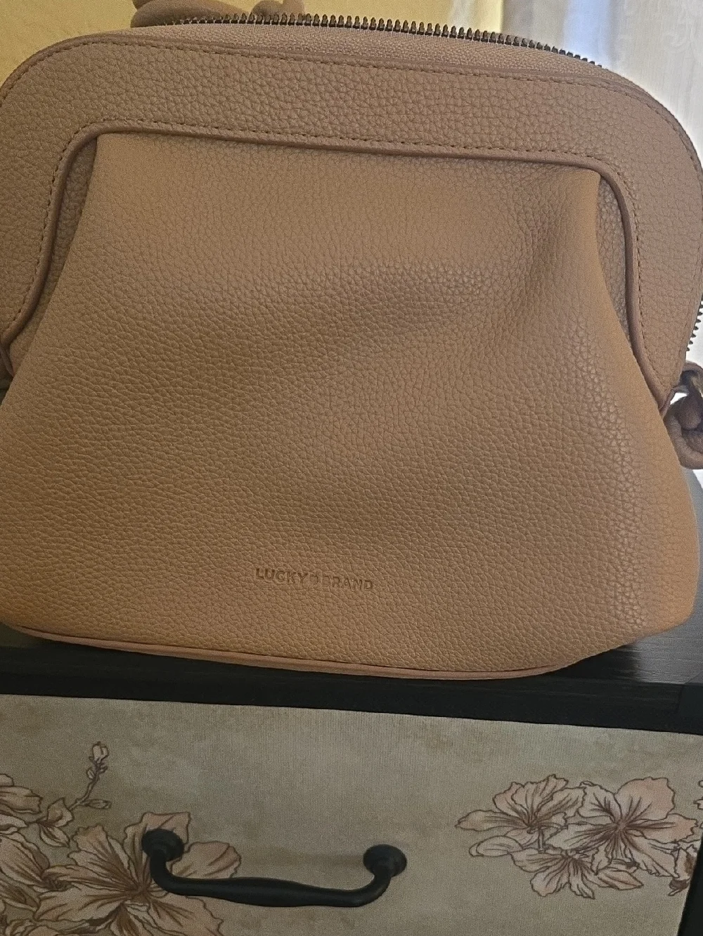 Lucky Brand | Bags | Lucky Brand Beigetan Pebbled Leather Crossbody Bag ...